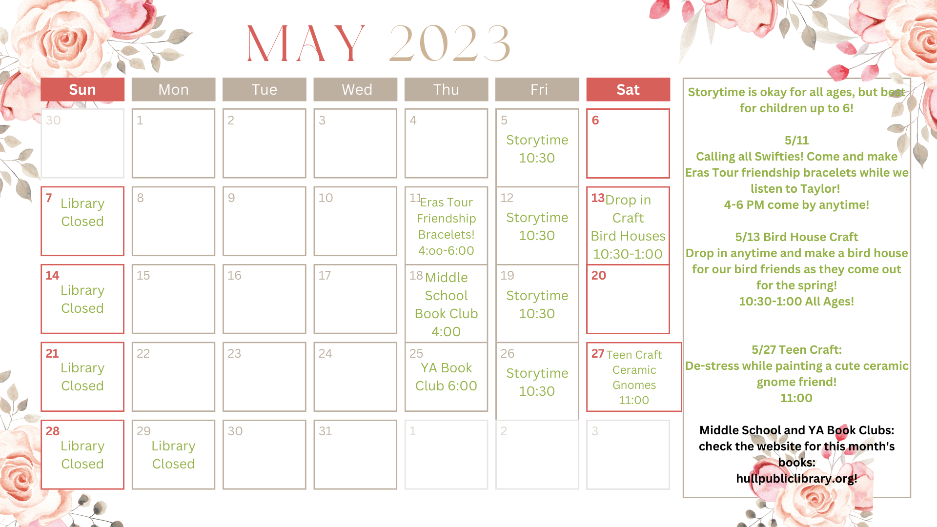 Calendar – Hull Public Library